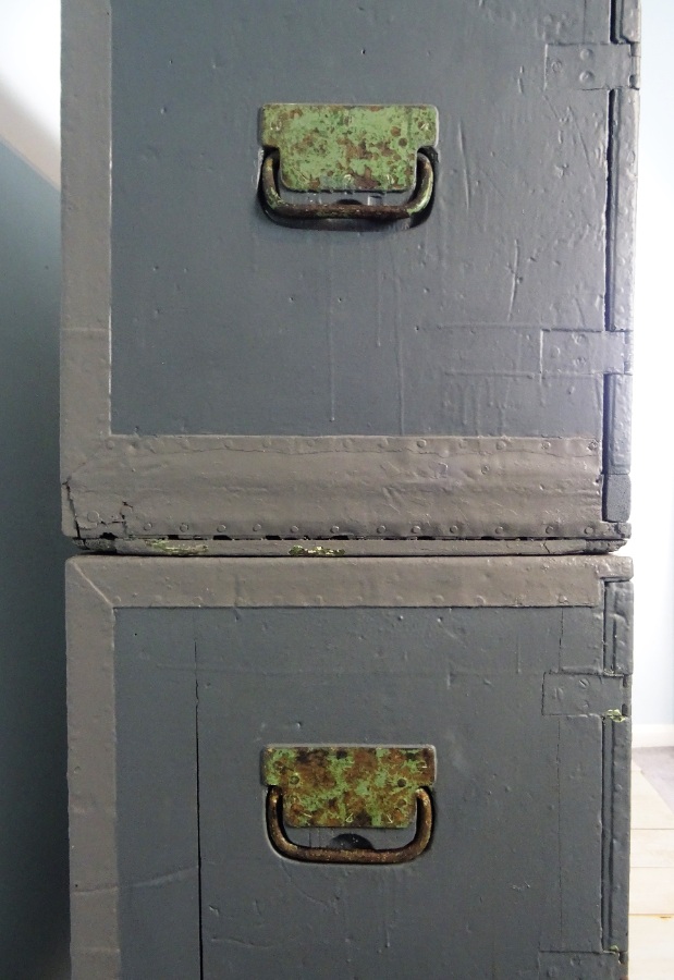 Antique Campaign Military Chest Transporting/Packing Cases