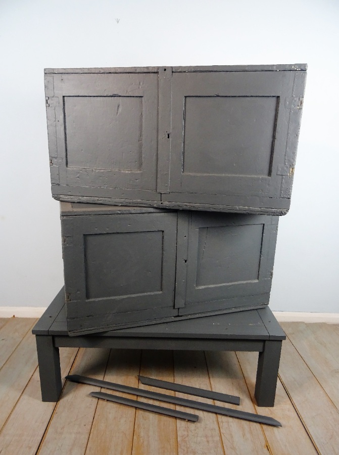 Antique Campaign Military Chest Transporting/Packing Cases