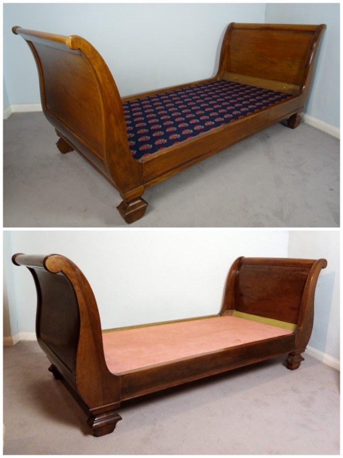Two Italian Sleigh Beds Lit Bateau